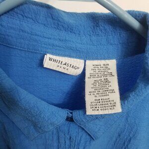 White Stag | Tops | White Stag 34 Sleeve Blue Button Up Blouse | Poshmark